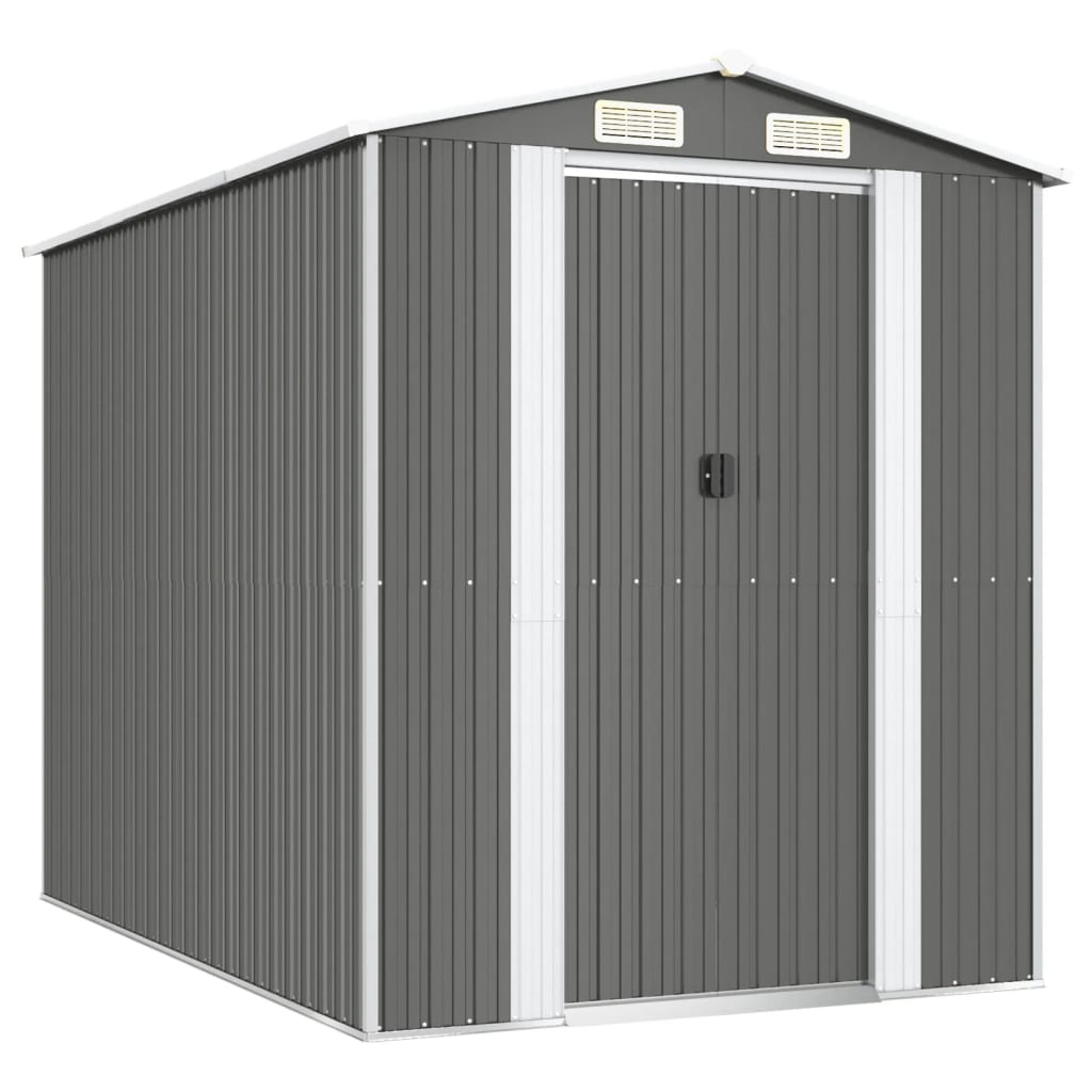 vidaXL Vrtna lopa svetlo siva 192x274x223 cm pocinkano jeklo | vidaXL.si