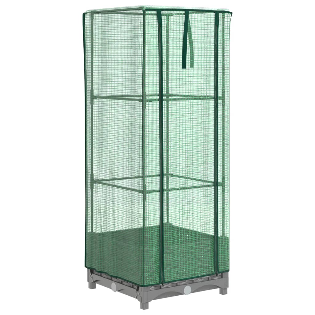 vidaXL Visoka greda s prevleko za rastlinjak videz ratana 40x40x123 cm ...